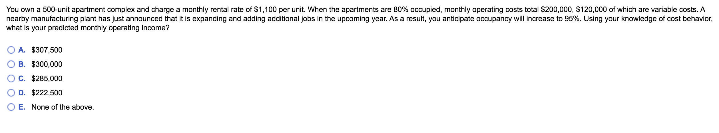 Solved You own a 500-unit apartment complex and charge a | Chegg.com