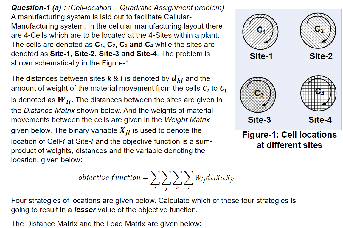 Solved Question-1 (a) : (Cell-location - Quadratic | Chegg.com