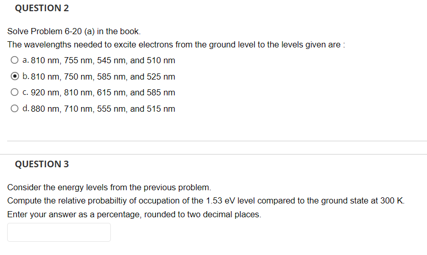 Solved Solve Problem 6-20 (a) in the book. The wavelengths | Chegg.com