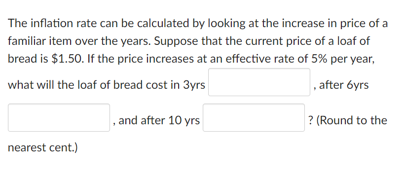 Solved The inflation rate can be calculated by looking at | Chegg.com