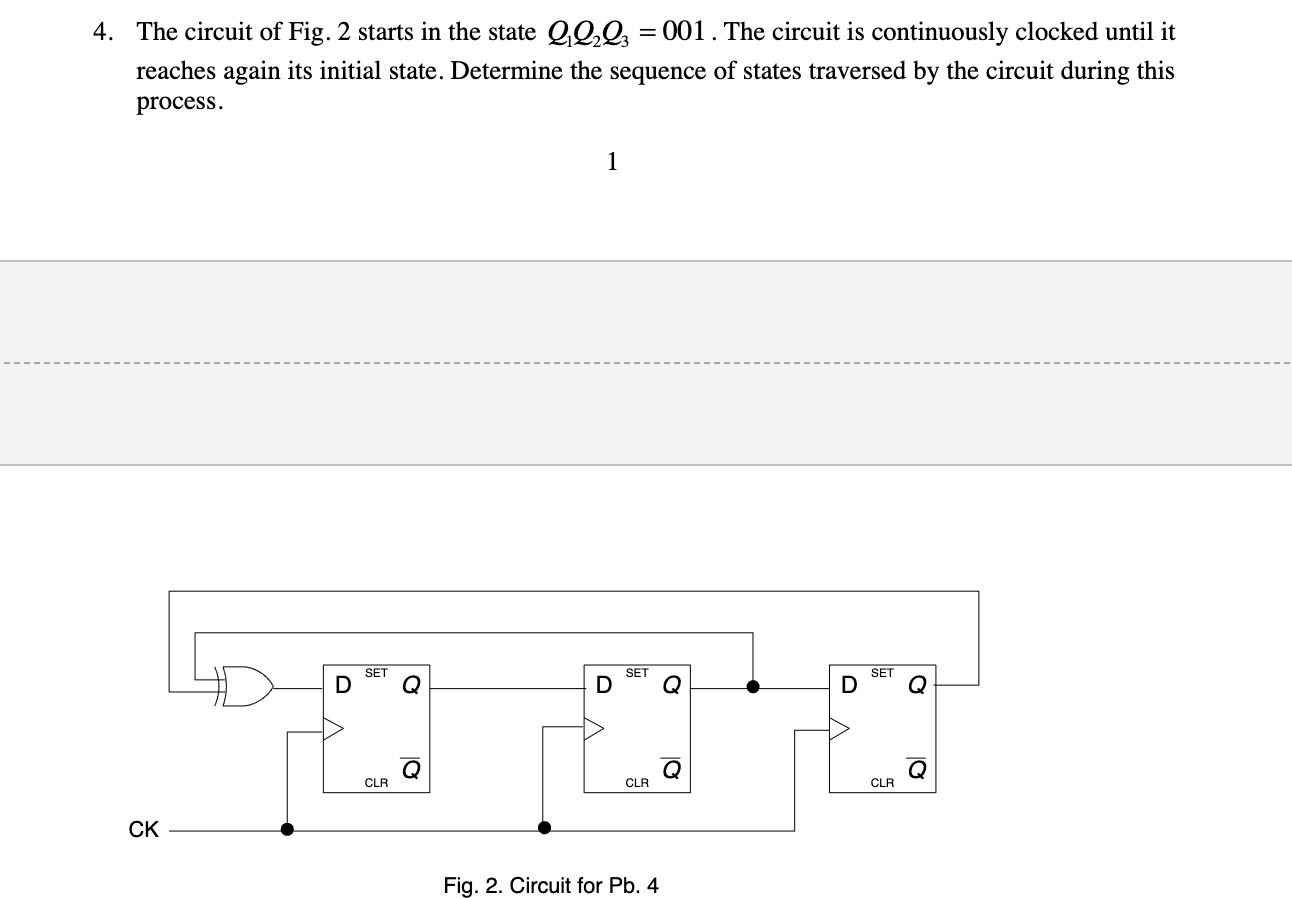 Solved 4. The circuit of Fig. 2 starts in the state | Chegg.com