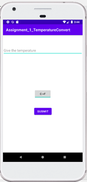 Solved I need An android program that converts Temperature | Chegg.com