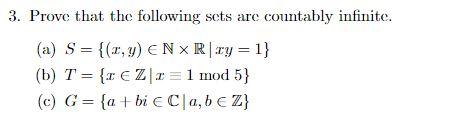 Solved 3. Prove that the following sets are countably | Chegg.com