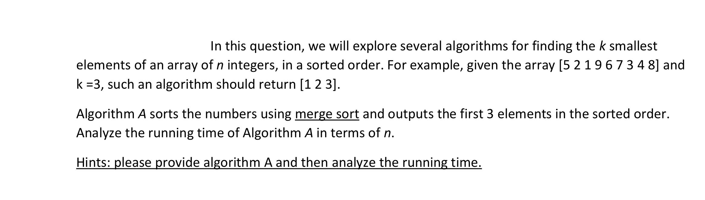 Solved In this question, we will explore several algorithms | Chegg.com