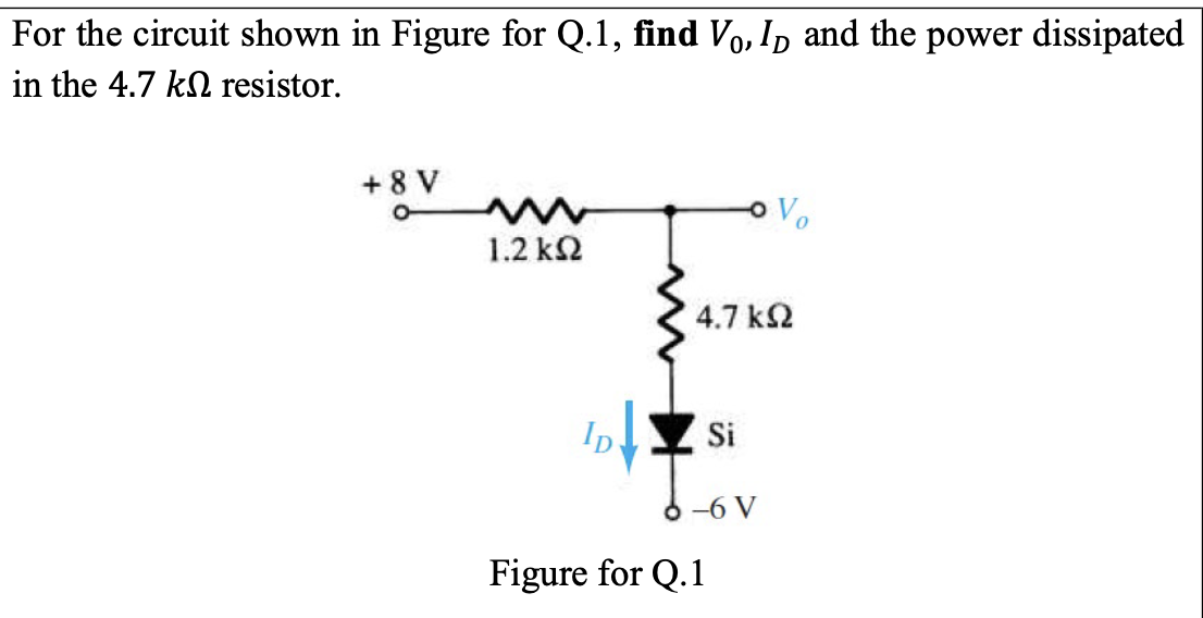 Solved > For the circuit shown in Figure for Q.1, find Vo, | Chegg.com