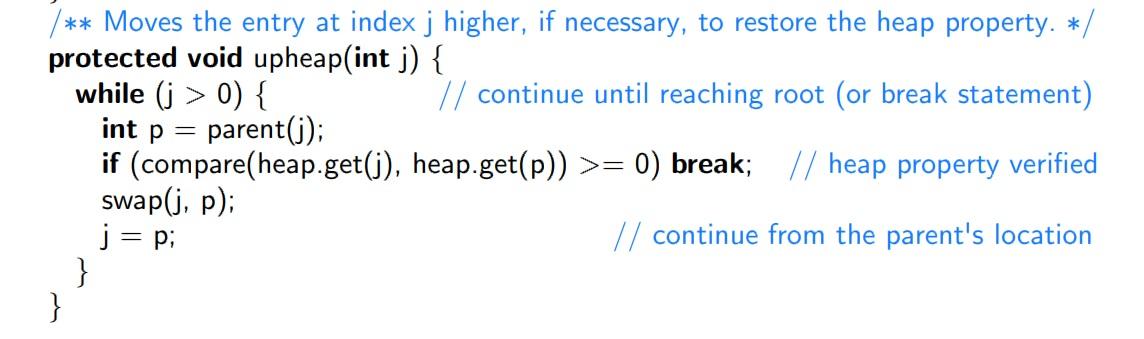 Solved Java language, please! Reimplement the downheap and | Chegg.com