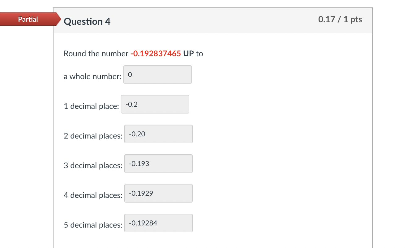 Solved 2 Decimal Places Round The Number 0 192837465 DOWN Chegg