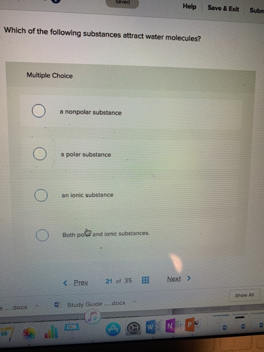 Solved Saved Help Save & Exit Subn Which of the following | Chegg.com