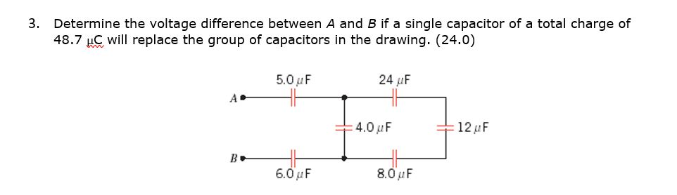 Solved 3. Determine the voltage difference between A and B | Chegg.com