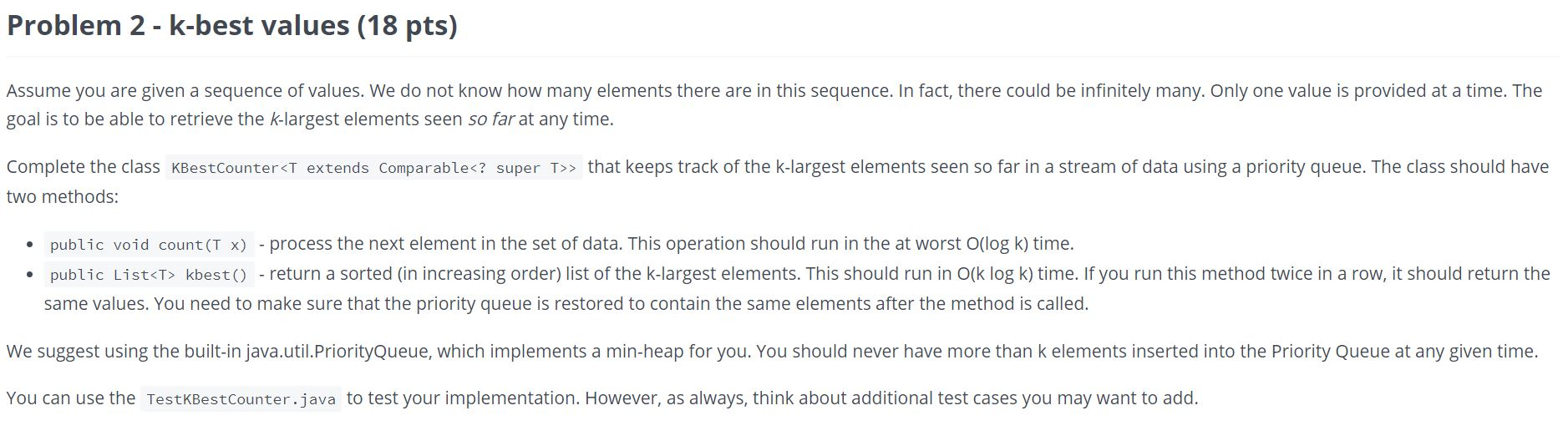import java.util.PriorityQueue; import | Chegg.com