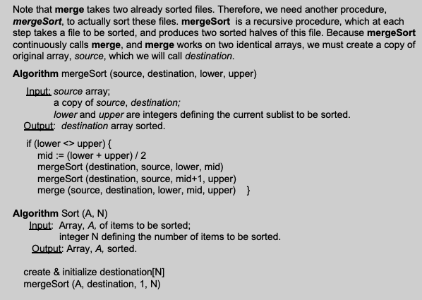 Can you write a merge code USING THIS PSEUDO CODE! | Chegg.com