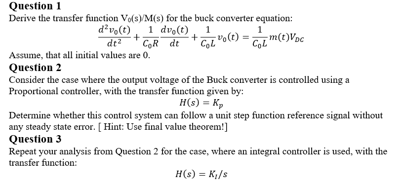 Solved The structure of a Buck converter is illustrated in | Chegg.com