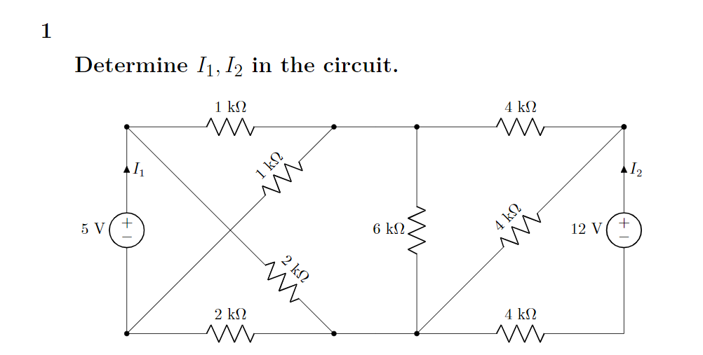 Solved Determine I1,I2 in the circuit. | Chegg.com Solved Determine I1,I2 in the circuit. | Chegg.com