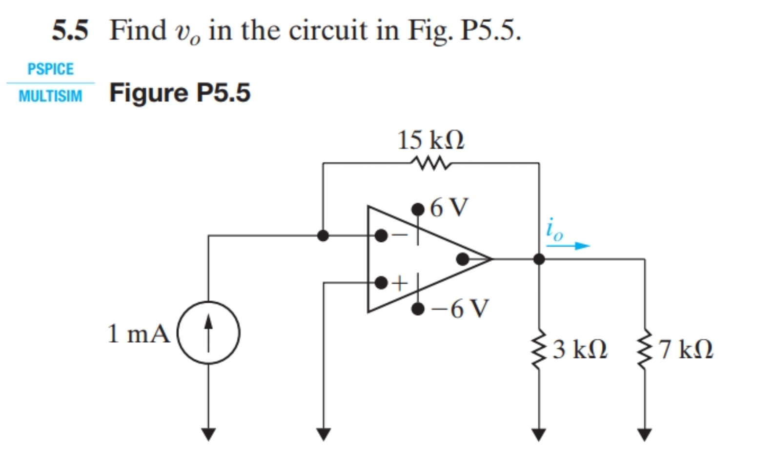 Solved Xov 5.5 Find v, in the circuit in Fig. P5.5. PSPICE | Chegg.com