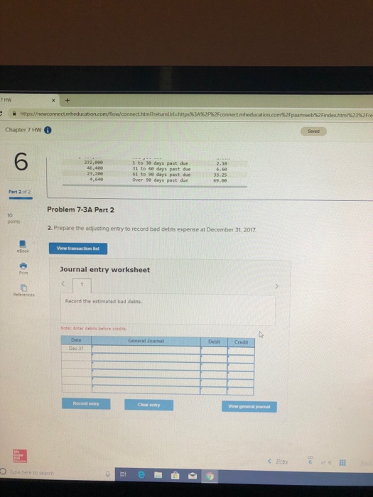 Solved hitps/ er 7 HW 0 Required information Problem 7-3A | Chegg.com