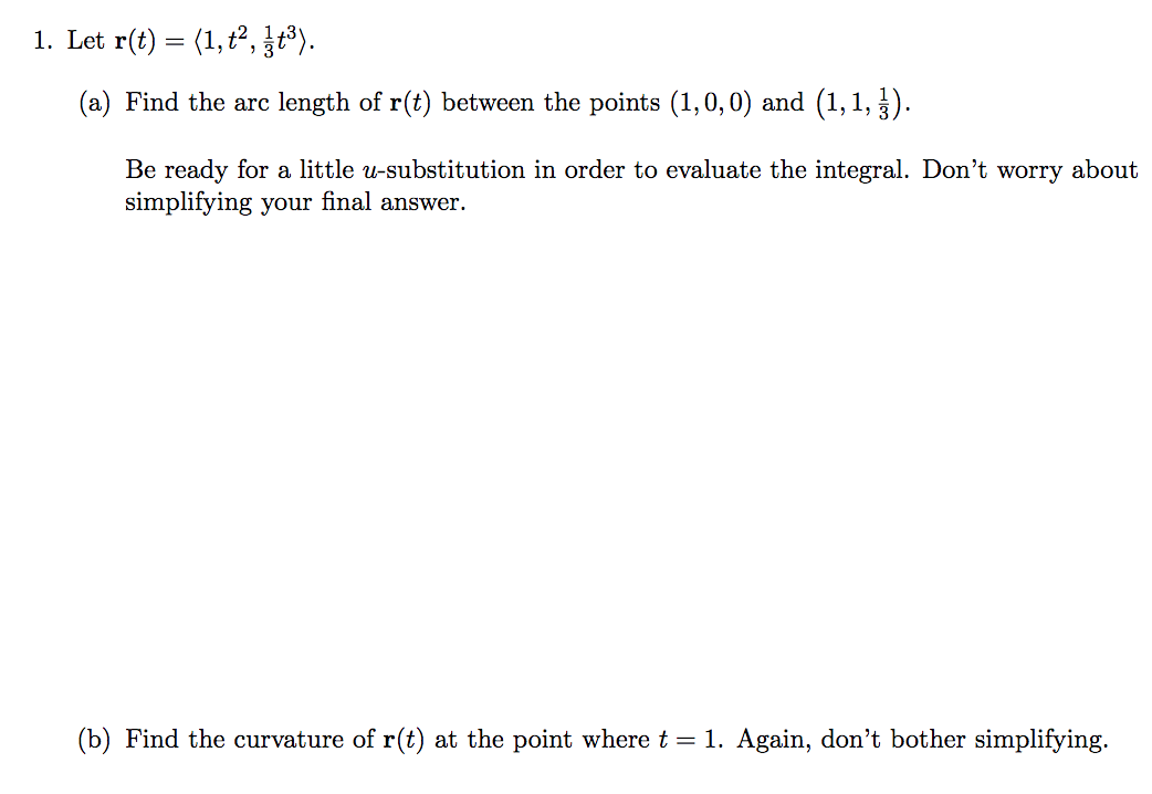 Solved 2. The curve traced out by a vector function r(t) is | Chegg.com