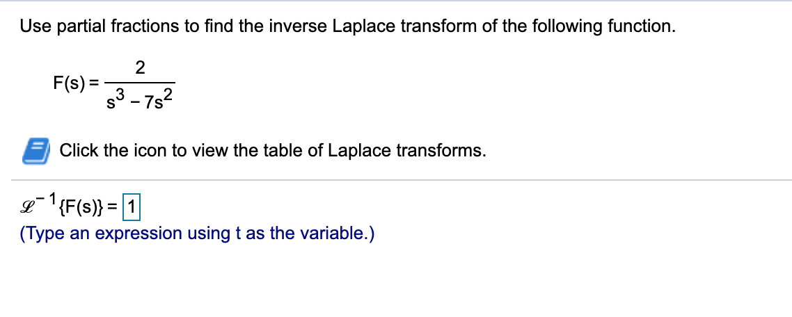 Solved Use partial fractions to find the inverse Laplace | Chegg.com