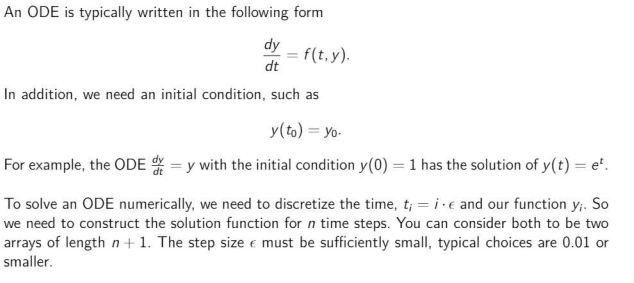 Solved An ODE is typically written in the following form dy | Chegg.com