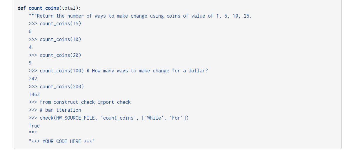 Solved Given a positive integer total, a set of coins makes | Chegg.com