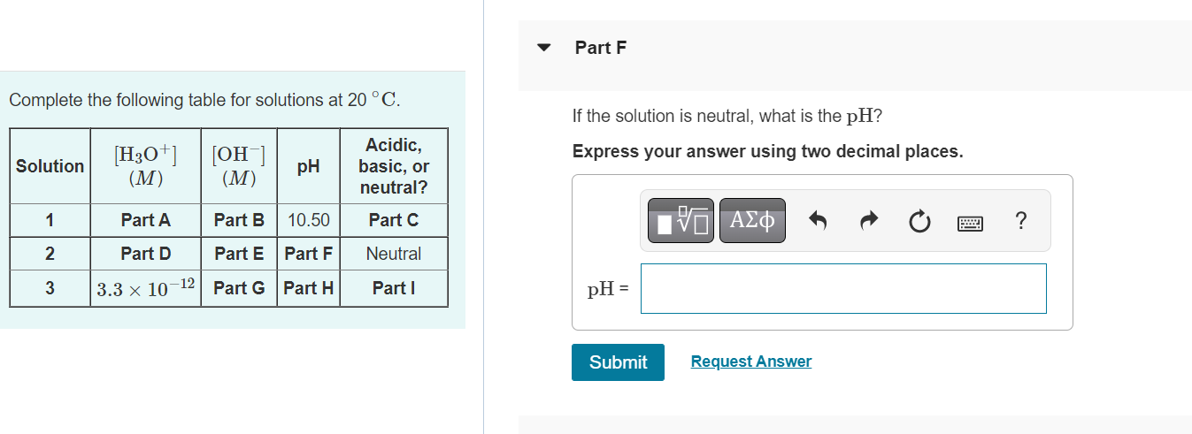 Solved Complete the following table for solutions at 20 °C. | Chegg.com