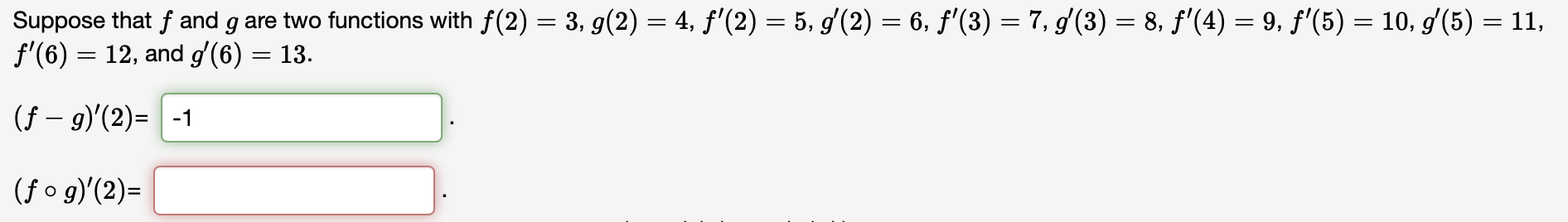 Solved Suppose that f and g are two functions with | Chegg.com
