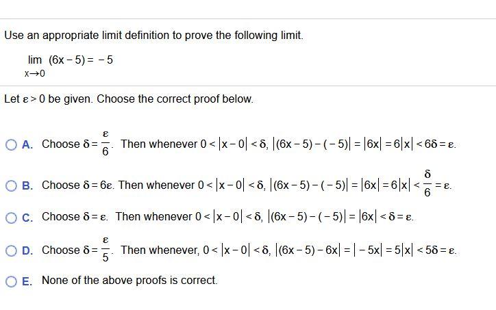 Solved Use an appropriate limit definition to prove the | Chegg.com