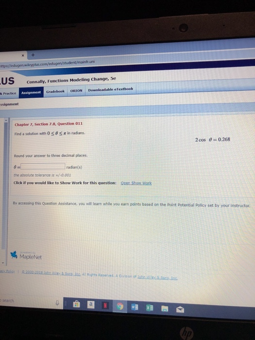 Solved US Connally, Functions Modeling Change, Se Gradebook | Chegg.com