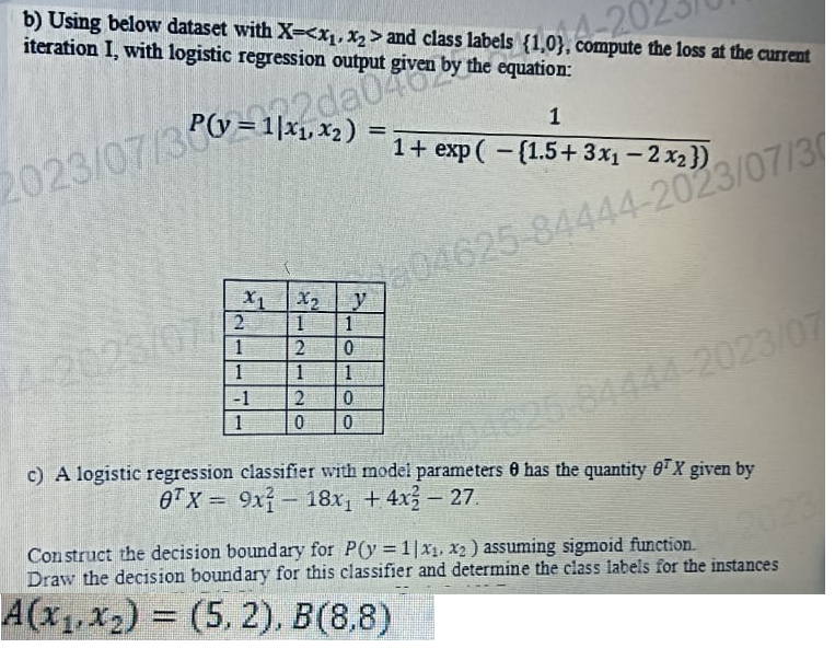 Solved b) Using below dataset with X= | Chegg.com