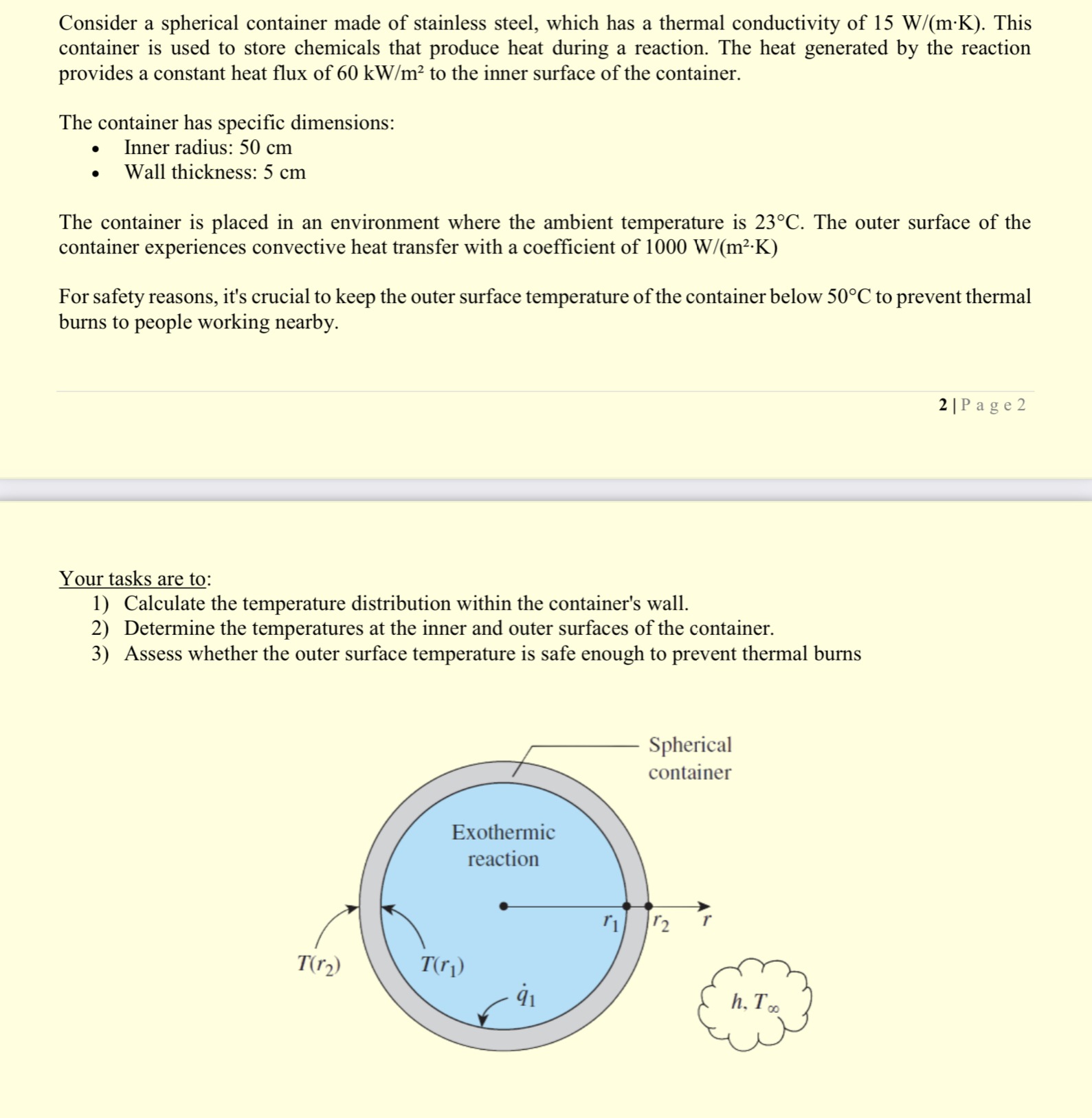 Solved Consider a spherical container made of stainless | Chegg.com