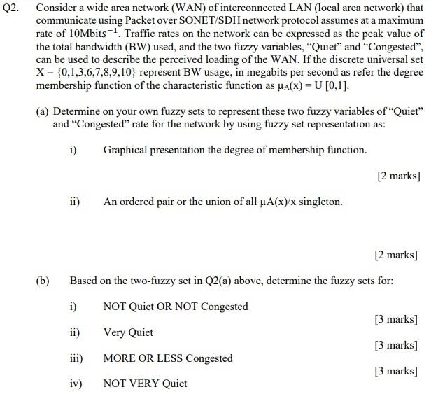 Q2. Consider a wide area network (WAN) of | Chegg.com