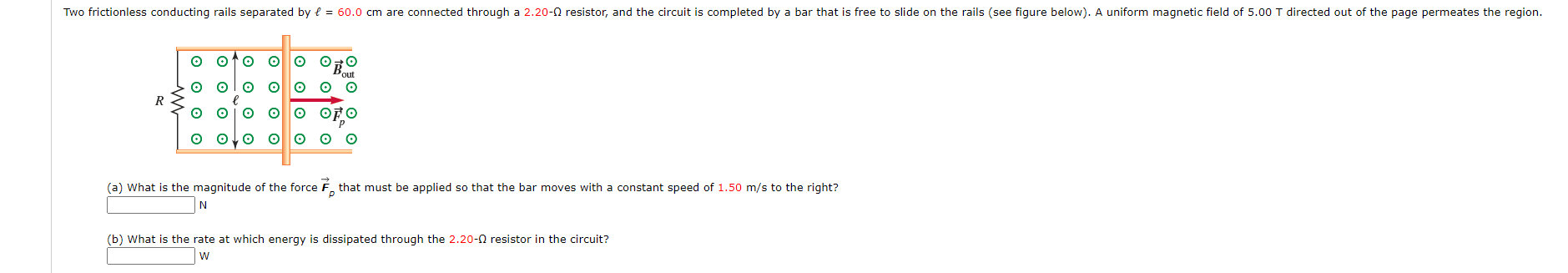 Solved Two frictionless conducting rails separated by { = | Chegg.com
