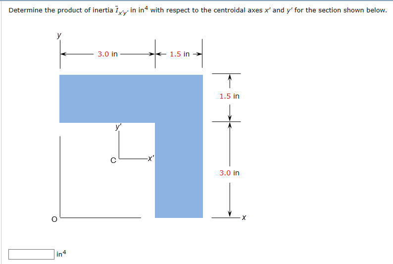 Solved Determine the product of inertia Ixy in in4 with | Chegg.com
