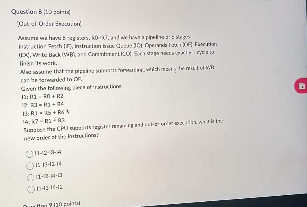 Solved Assume we have 8 registers, R0 R7, and we have a | Chegg.com