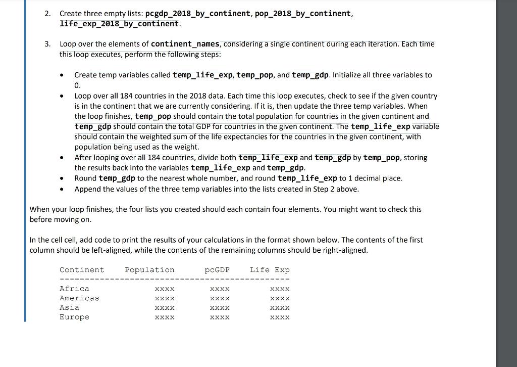 Solved 6: Grouping by Continent The countries in this | Chegg.com