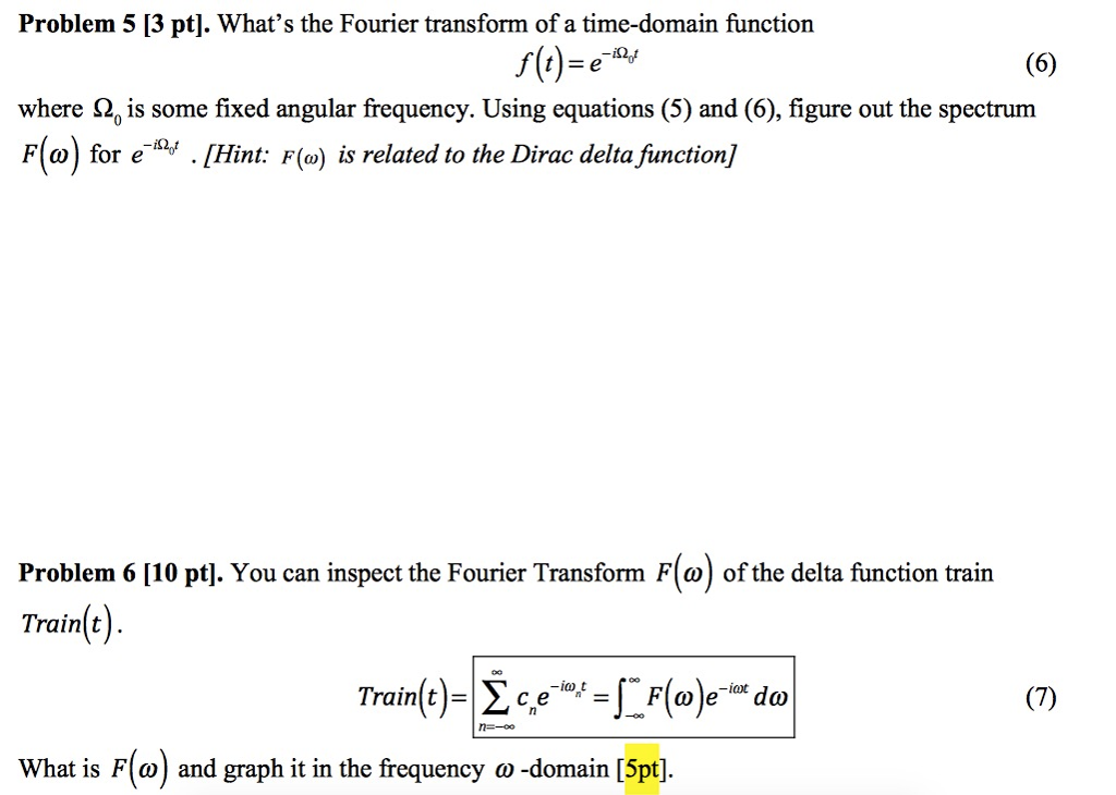 Solved 2 Fourier transform of the delta function train | Chegg.com