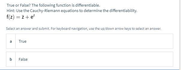 Solved True or False? The following function is | Chegg.com