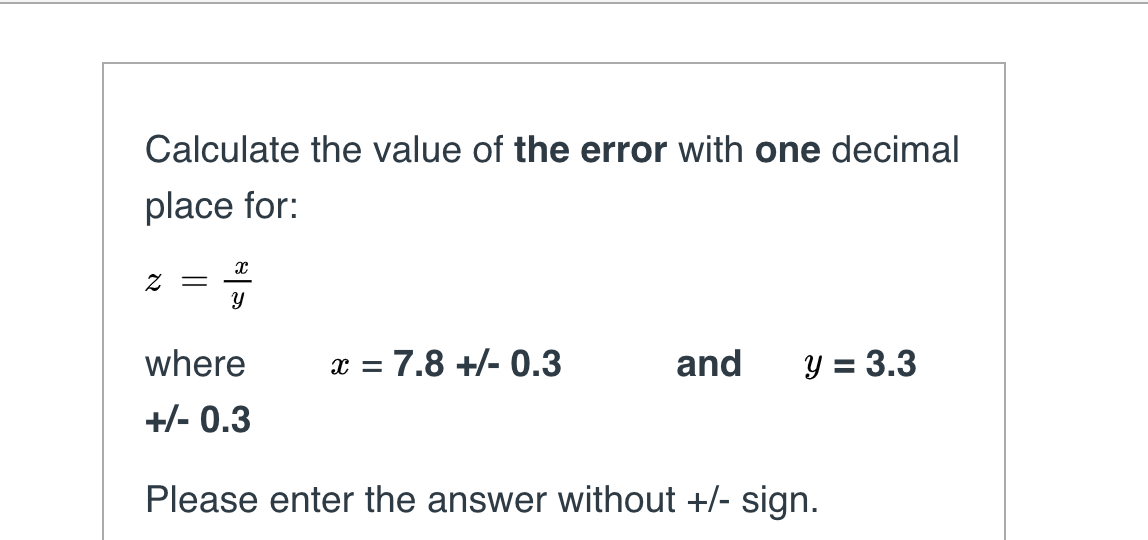 Solved Calculate the value of the error with one decimal | Chegg.com