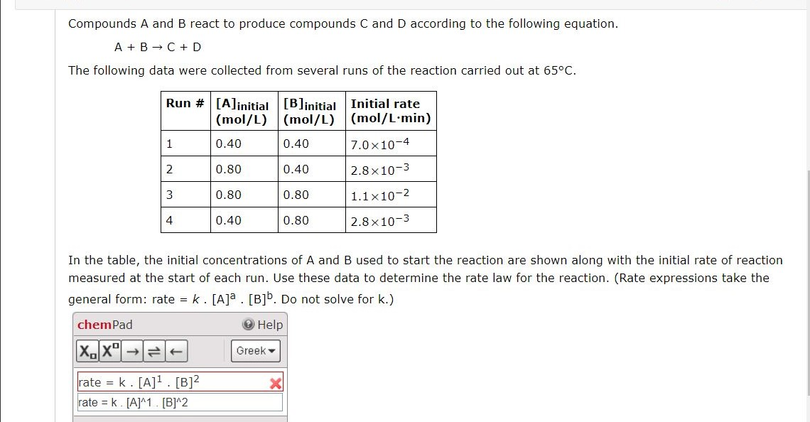 Solved Compounds A and B react to produce compounds C and D | Chegg.com