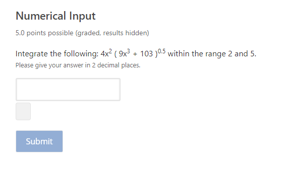 Solved Numerical Input 5.0 points possible (graded, results | Chegg.com