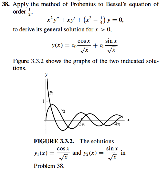 Solved 38. Apply the method of Frobenius to Bessel's | Chegg.com