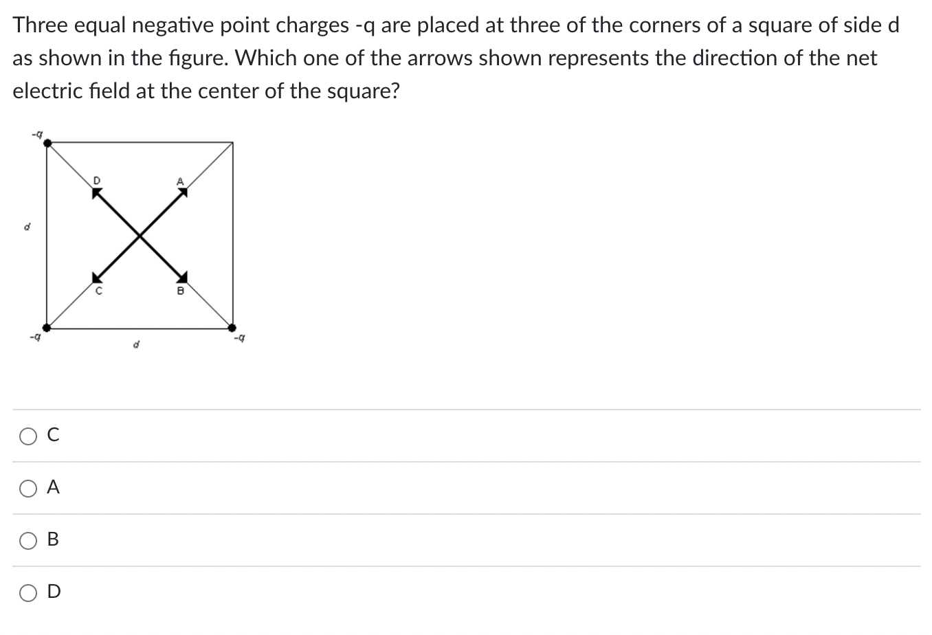 Solved Three equal negative point charges −q are placed at | Chegg.com