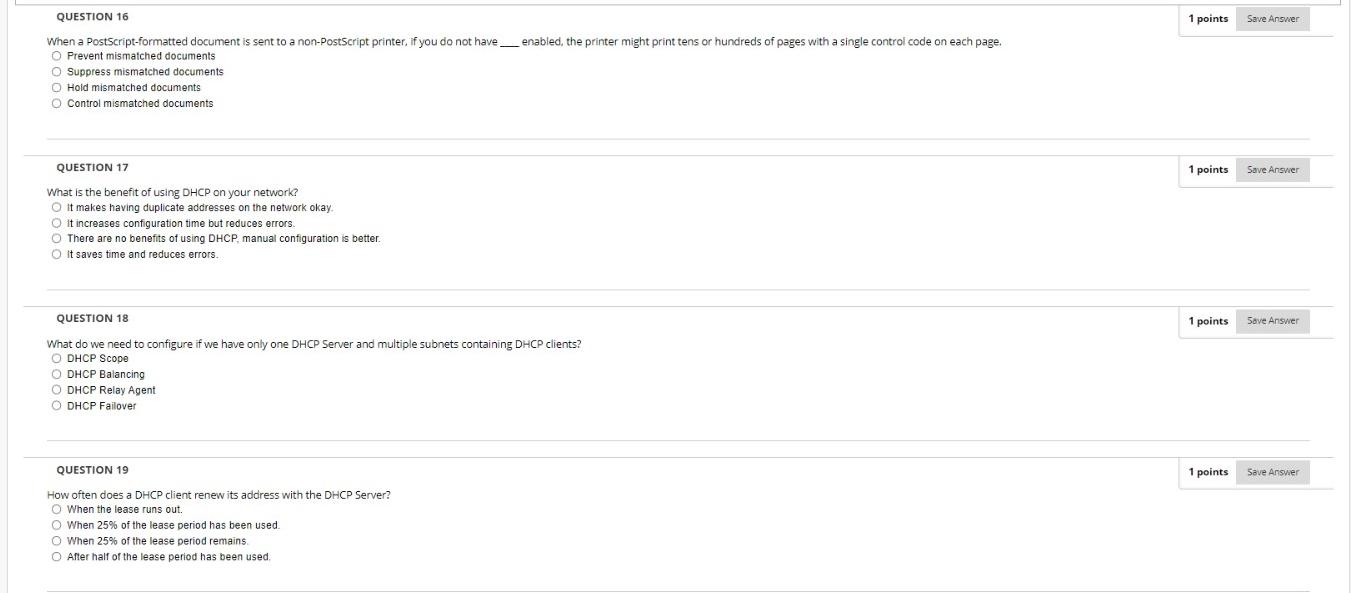 Solved When a PostScript-formatted document is sent to a | Chegg.com