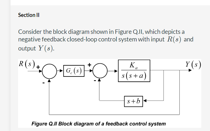 Solved Section II Consider the block diagram shown in Figure | Chegg.com