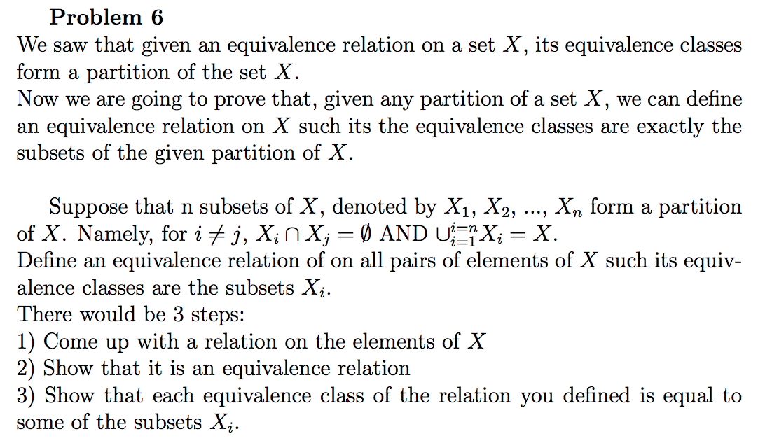 Solved Problem We saw that given form a partition of the set | Chegg.com