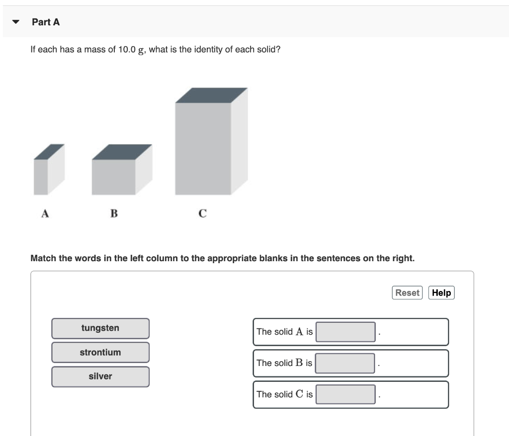 Solved Part A If each has a mass of 10.0 g, what is the | Chegg.com