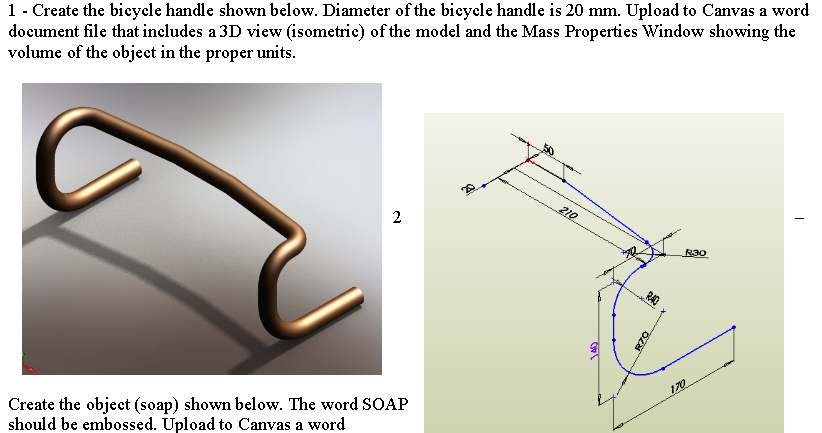 Solved Use SolidWorks and make screenshot the 3D view of | Chegg.com