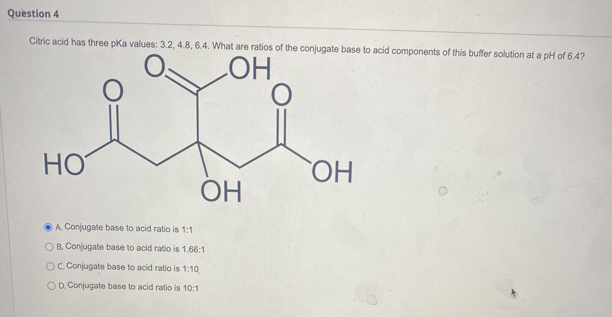 Solved Citric acid has three pKa values: 3.2,4.8,6.4. What | Chegg.com