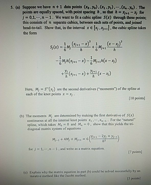 5. (a) Suppose we have n +1 data points | Chegg.com