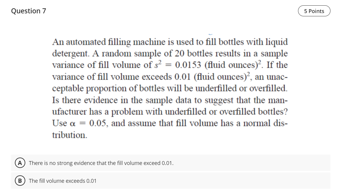 Solved An automated filling machine is used to fill bottles | Chegg.com