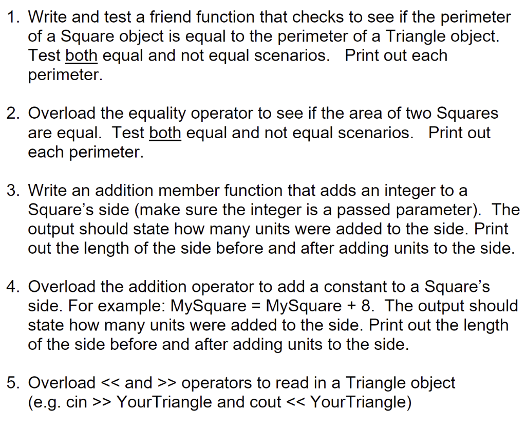 Solved 1. Write and test a friend function that checks to | Chegg.com